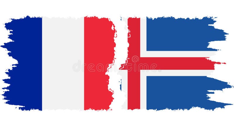Iceland and France Grunge Flags Connection Vector Stock Vector ...