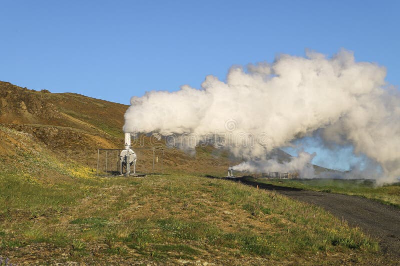Geothermal Plant. Eco-sustainable Energy Source Stock Image - Image of ...
