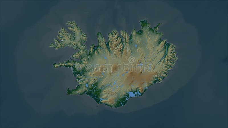 Iceland Highlighted. Physical Stock Illustration - Illustration of ...