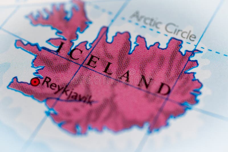 Iceland Highlighted on a World Map Stock Image - Image of view, detail ...