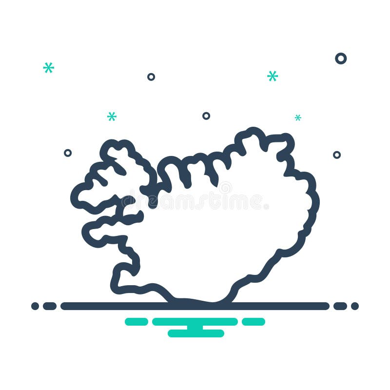 Mix Icon for Iceland, Map and Region Stock Vector - Illustration of ...