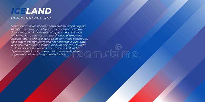 Iceland Independence Day Design with Blue and Red Geometric Background ...