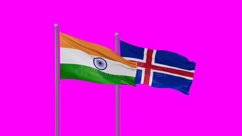 Iceland and India flags stock footage. Video of appointment - 306173632