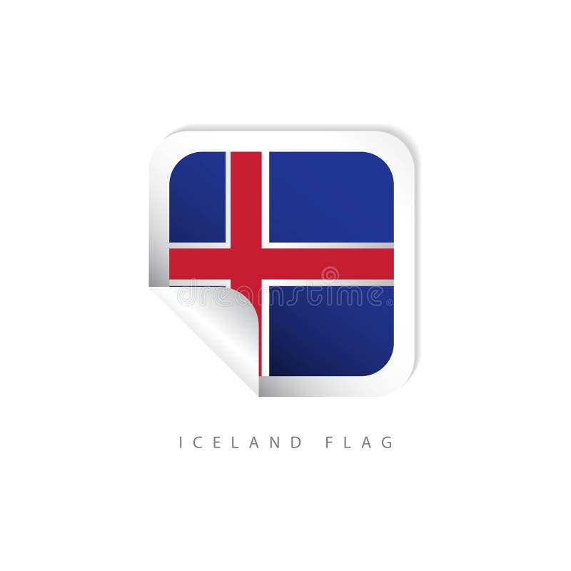 Iceland Label Flags Vector Template Design Stock Vector - Illustration ...