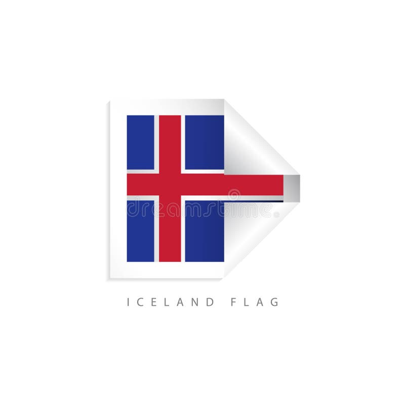 Iceland Label Flags Vector Template Design Stock Vector - Illustration ...