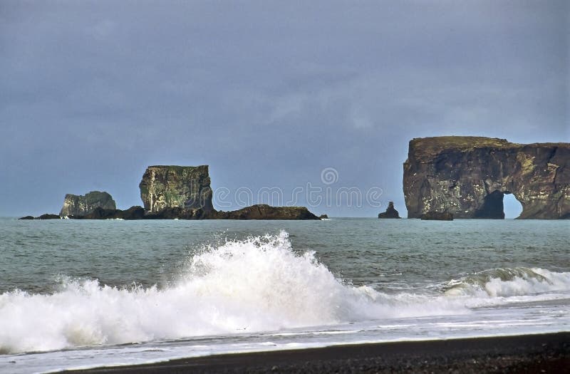 Iceland, Landscape with Rock Formation Stock Photo - Image of dyrholaey ...