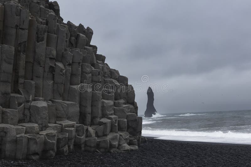 Dark Basalt Columns Dramatic Coastline Stock Photos - Free & Royalty ...