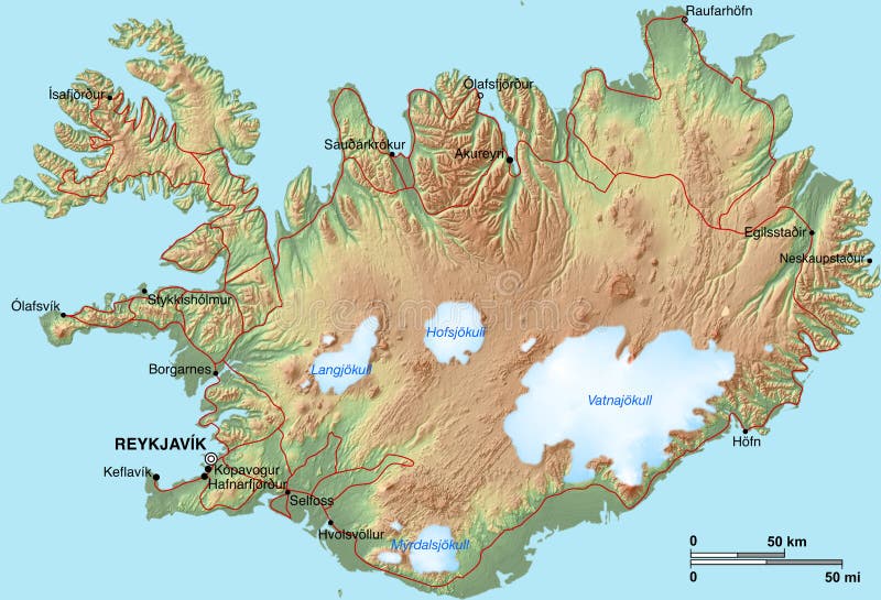 Iceland Map stock illustration. Illustration of geography - 13986284