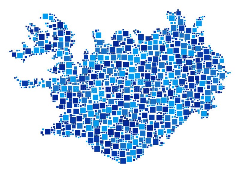 Iceland Map Mosaic of Pixels Stock Vector - Illustration of geographic ...