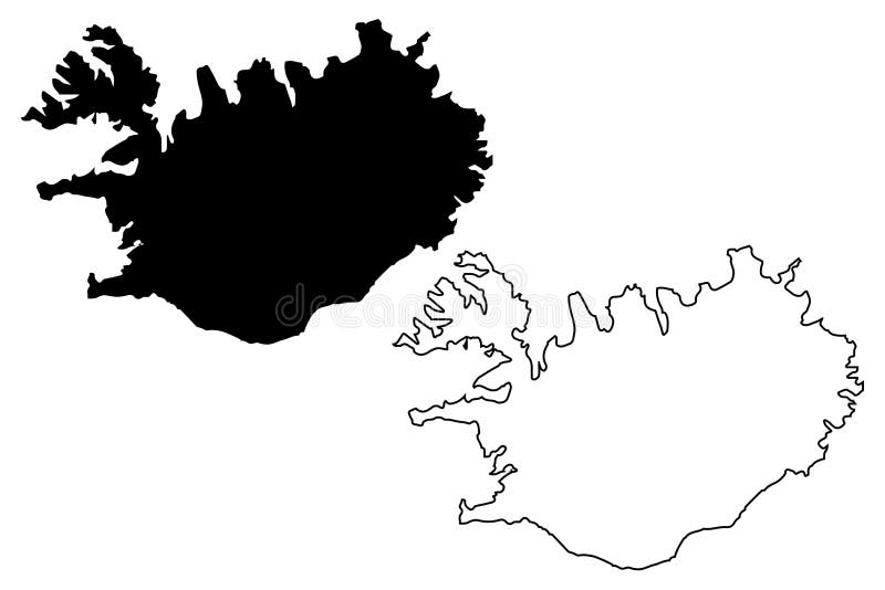 Scribble Map of Iceland. Sketch Country Map for Infographic, Brochures ...