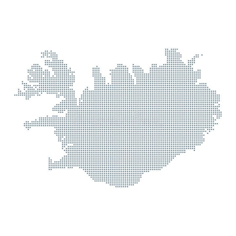 Iceland Map - Vector Pixel Solid Contour Stock Illustration ...