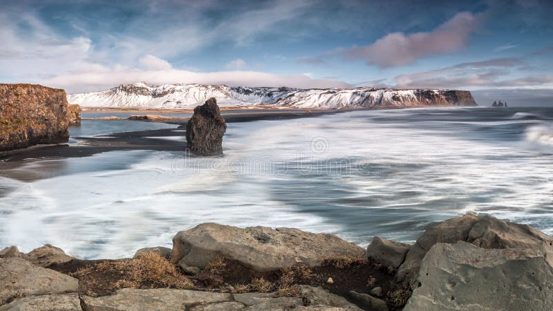 Iceland Ocean stock image. Image of sand, colorful, vista - 69210359