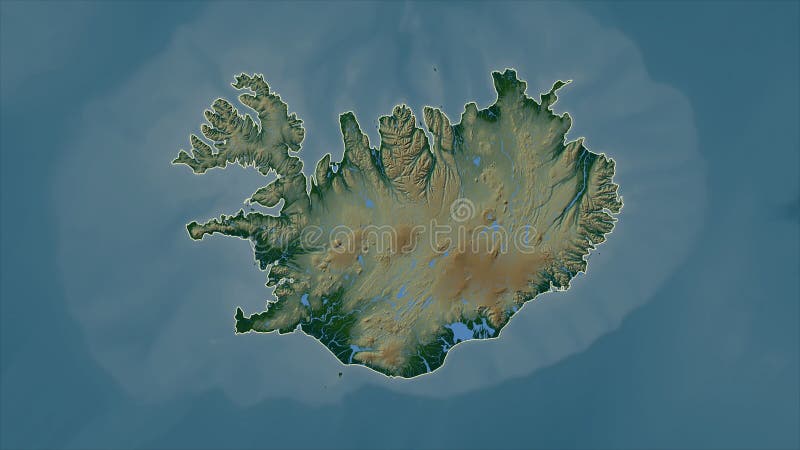 Iceland outlined. Physical stock illustration. Illustration of physical ...
