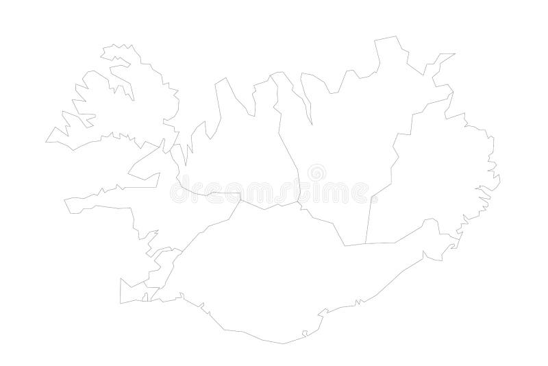 Iceland Political Map of Administrative Divisions Stock Illustration ...