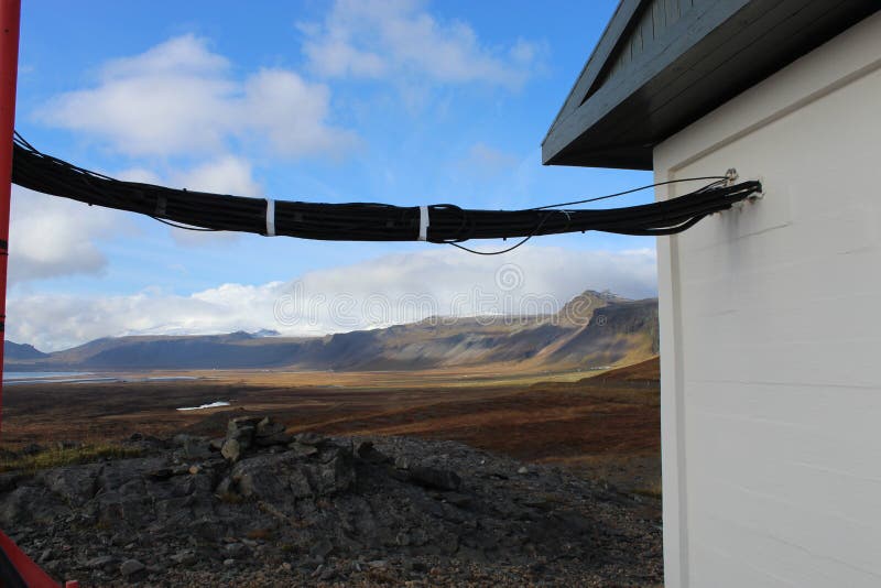 Iceland Power Lines and Landscape Stock Image - Image of earth, lava ...