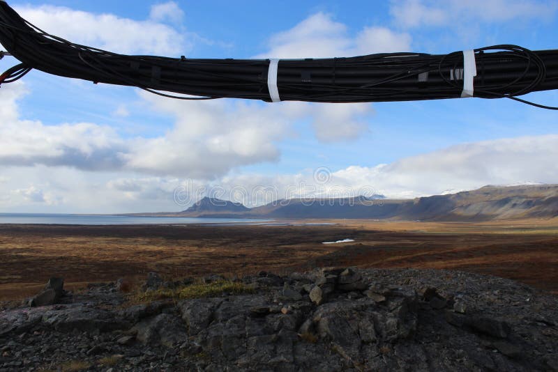 Iceland Power Lines and Landscape Stock Image - Image of nature, hill ...