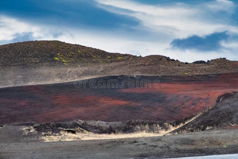 Iceland Red and Brown Mountains and Desert Iceland. Stock Photo - Image ...
