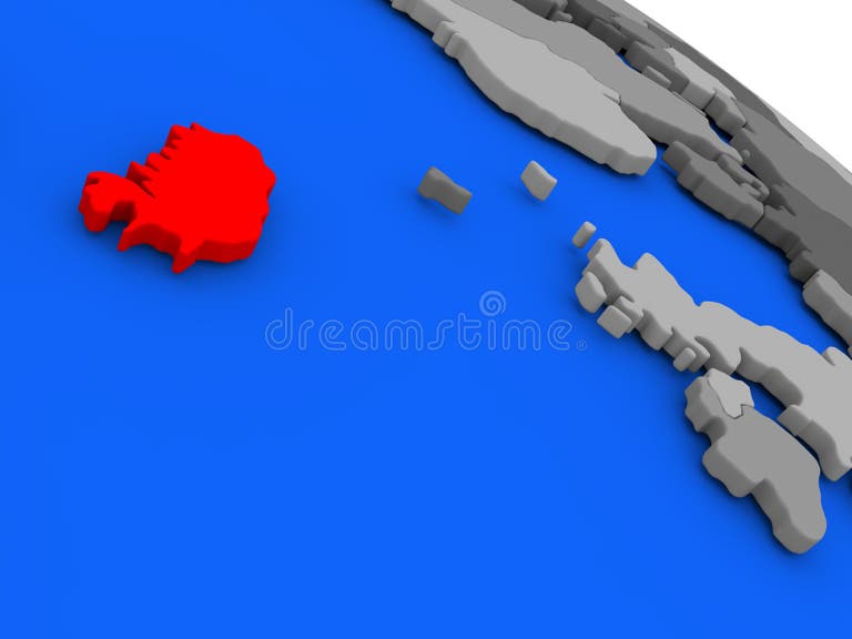 Iceland in red stock illustration. Illustration of republic - 80790125