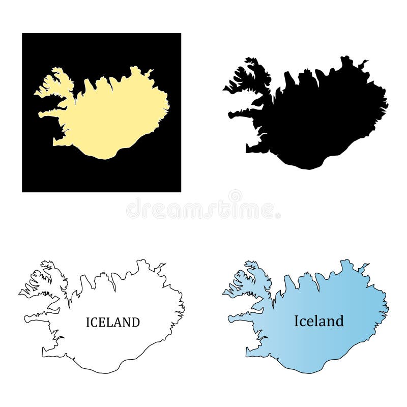 Iceland Region Map Icon Design Stock Illustration - Illustration of ...