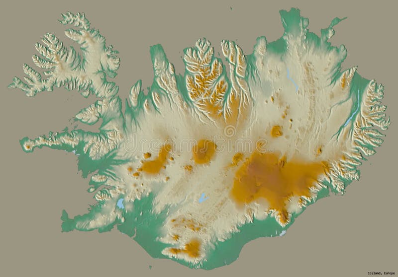 Relief Map of Iceland stock vector. Illustration of flat - 174198729