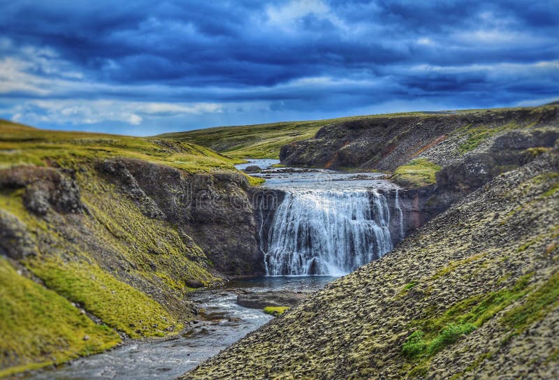 Thorufoss Waterfall Located On The Laxa I Kjos River Near Reykjavik In ...