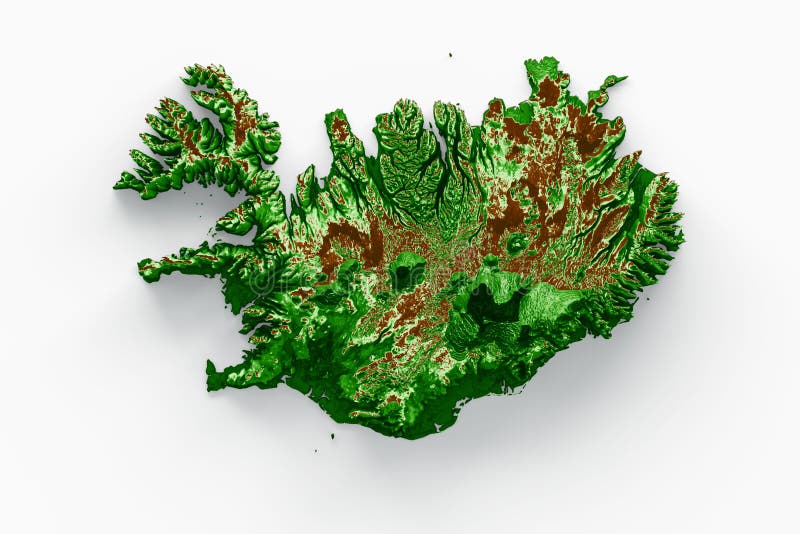 Iceland Topographic Map 3d Realistic Map Color 3d Illustration Stock ...