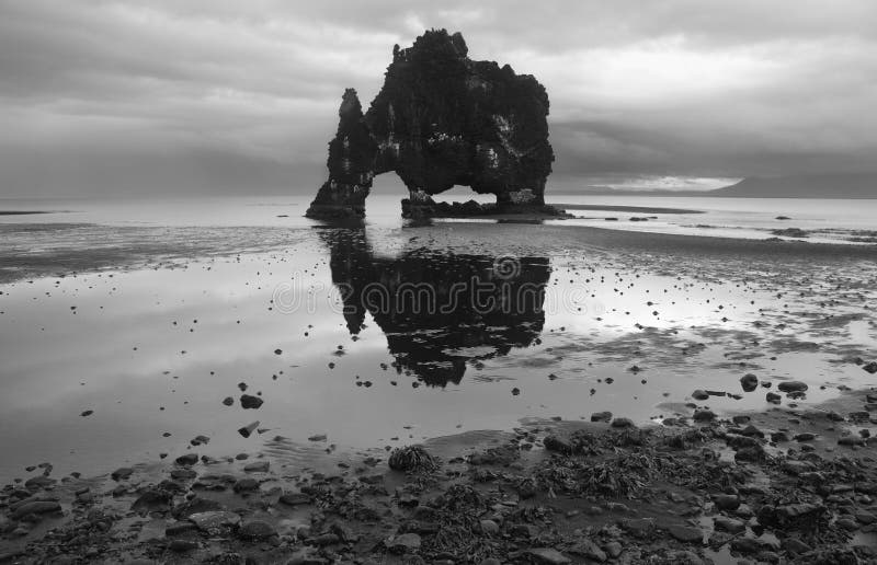 Iceland. Vatnsnes Peninsula. Hvitserkur Rock Monolith. Stock Photo ...