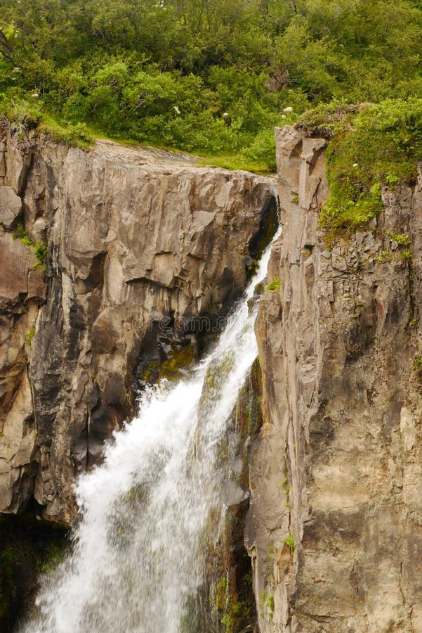 Iceland Waterfall and Rock Face Stock Photo - Image of rock, high ...