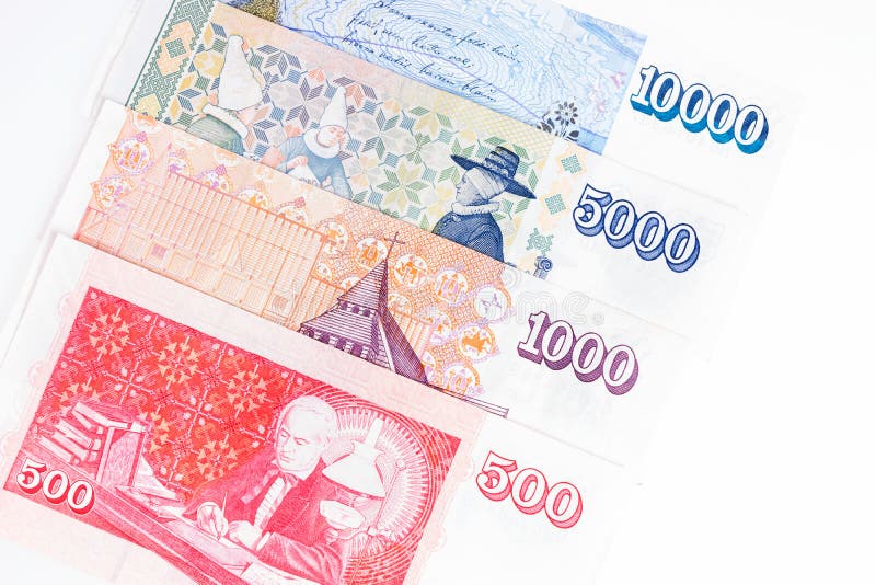 Icelandic banknotes stock photo. Image of european, exchange - 121660830