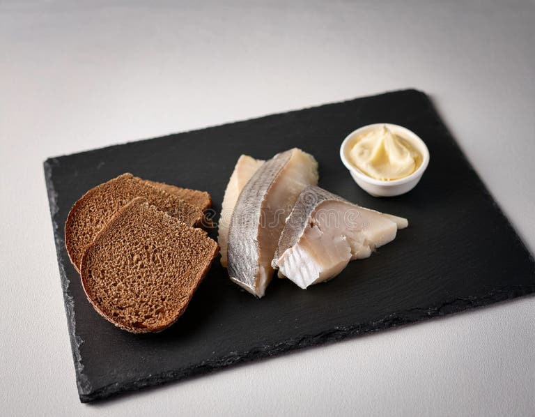 Icelandic Fermented Shark with Rye Bread Stock Illustration ...