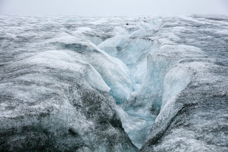 Icelandic Glacier with Blue Fracture Stock Image - Image of fields ...