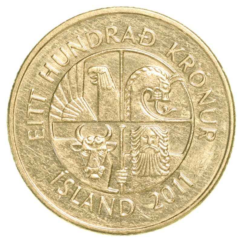 100 icelandic krona coin stock photo. Image of closeup - 91907954