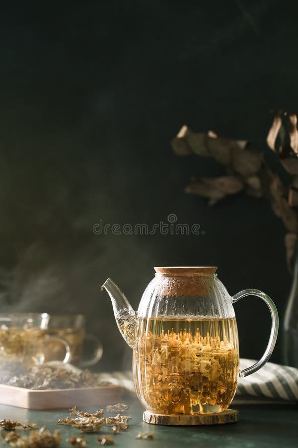 Icelandic Moss Brewed in a Glass Teapot Stock Image - Image of plant ...