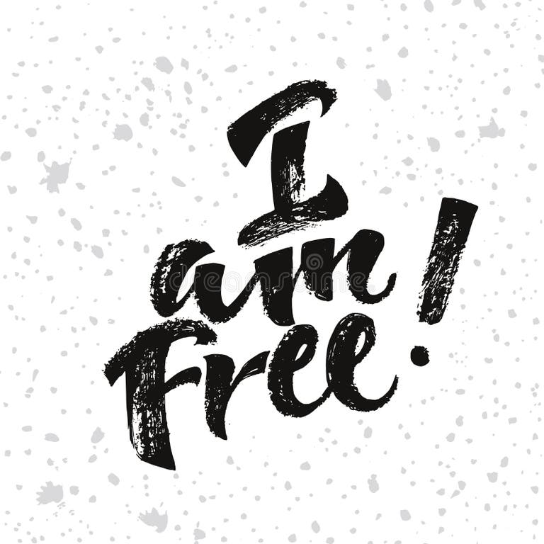 Ich bin freie Beschriftung vektor abbildung. Illustration von graphik ...