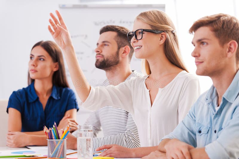 Ich habe eine Frage! stockbild. Bild von kreativität - 46108721