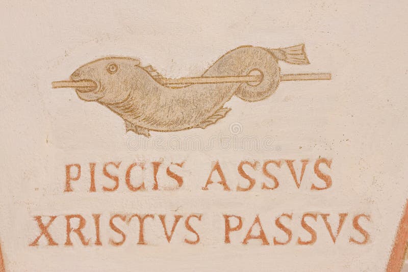 Ichthus fish stock photo. Image of drawing, father, medieval - 27306840