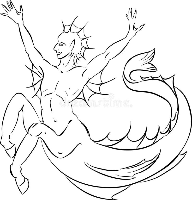 Ichthyocentaur ilustração do vetor. Ilustração de desenho - 64984219