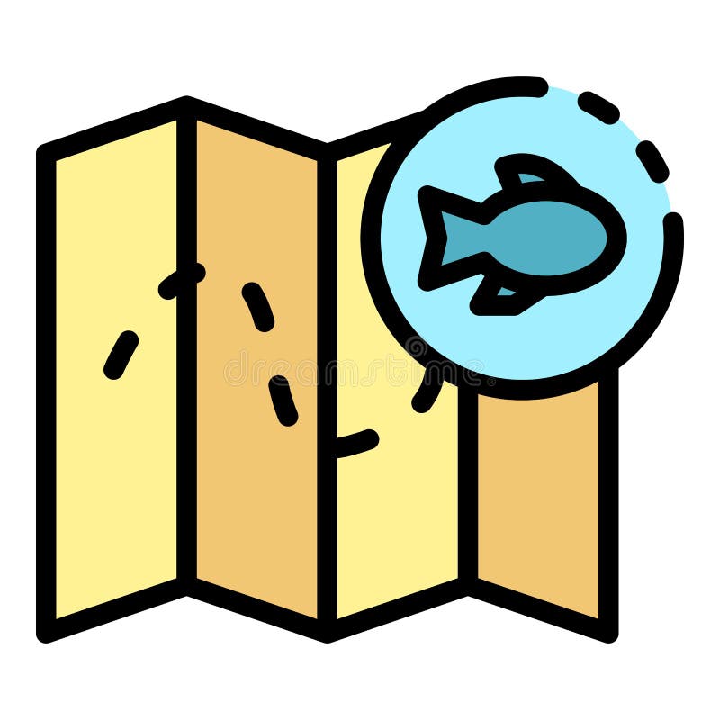 Ichthyology Fish Map Icon Color Outline Vector Stock Vector ...