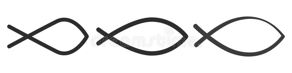 Ichthys. Flat Vector Illustration Isolated on White Stock Vector ...