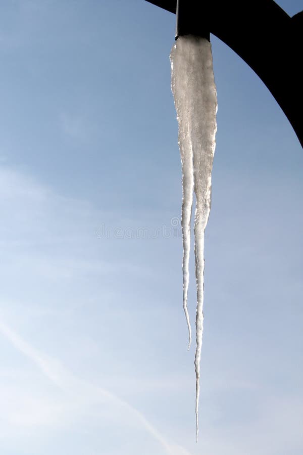 Icicles on a blue sky stock image. Image of melt, background - 1865891