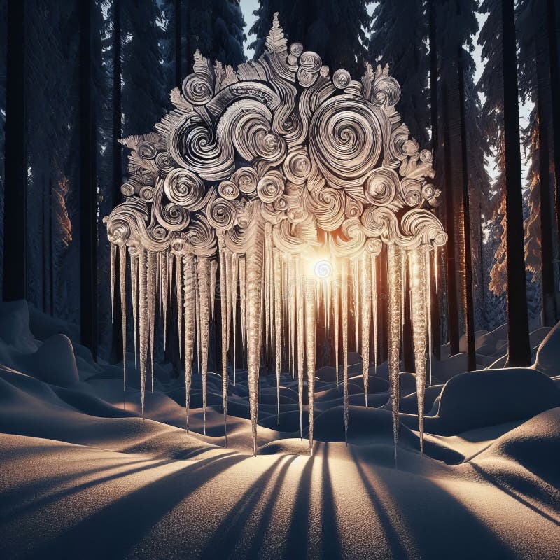 6 17. Icicle Drip Marks in the Snow_ Patterns Formed by Meltin Stock ...