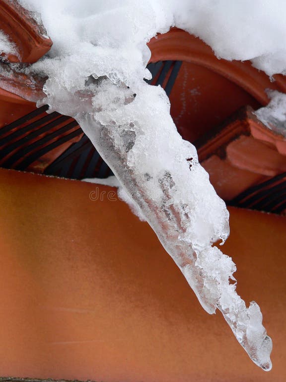 Icicle on red stock image. Image of frozen, detail, black - 24462187