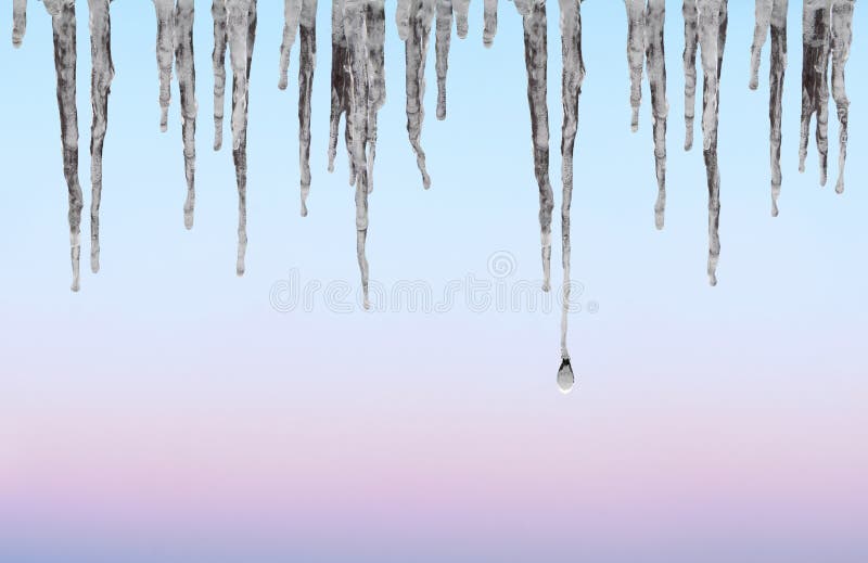 Icicles stock image. Image of frozen, pink, melting, spring - 34609861
