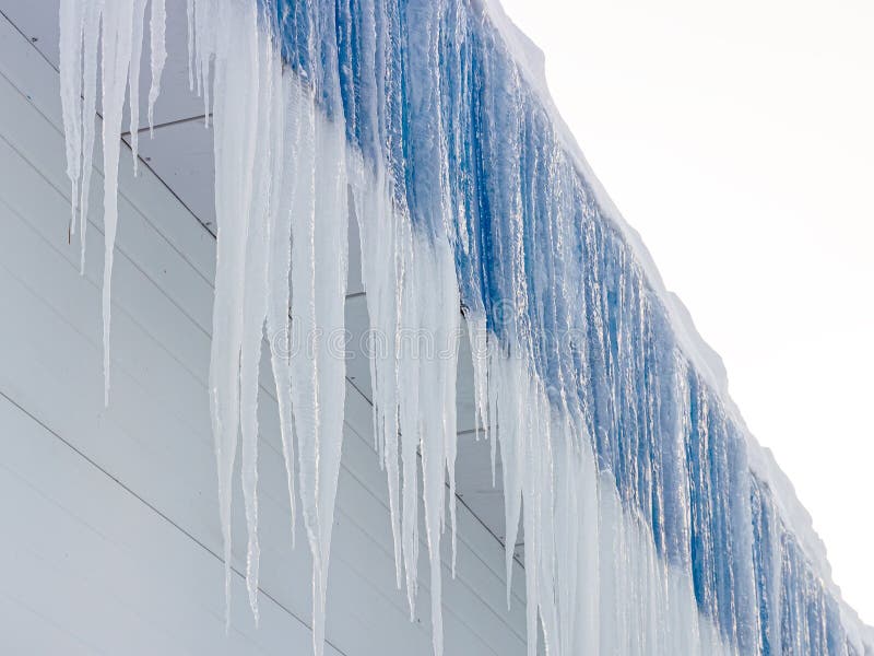 Icicles in cold winter stock image. Image of chilly - 211982933