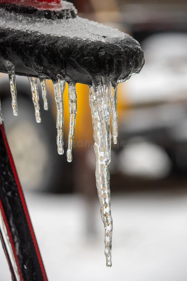 Icicles on a Canoe in the Freezing Rain Stock Photo - Image of white ...