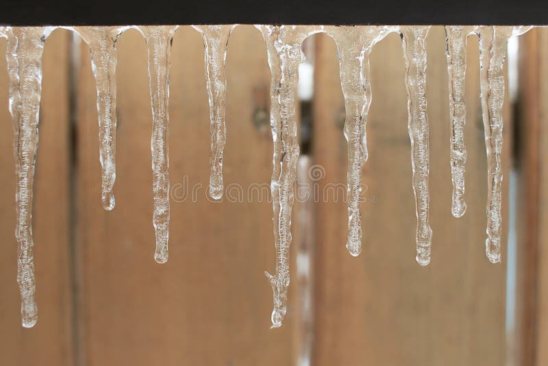 Icicles Hanging Down, Dripping. Winter To Spring. Shallow Depth of ...