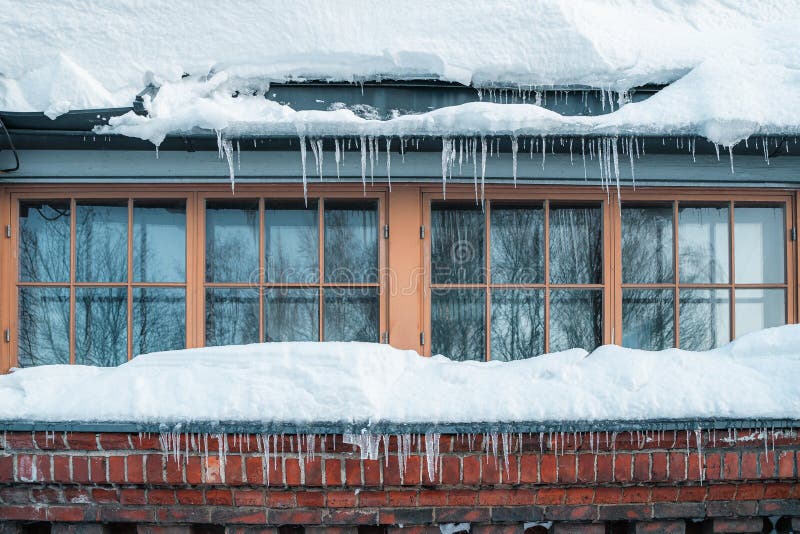 Icicles on Window stock photo. Image of frozen, view - 109615704