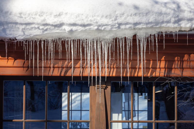 Icicles on Window stock photo. Image of frozen, view - 109615704