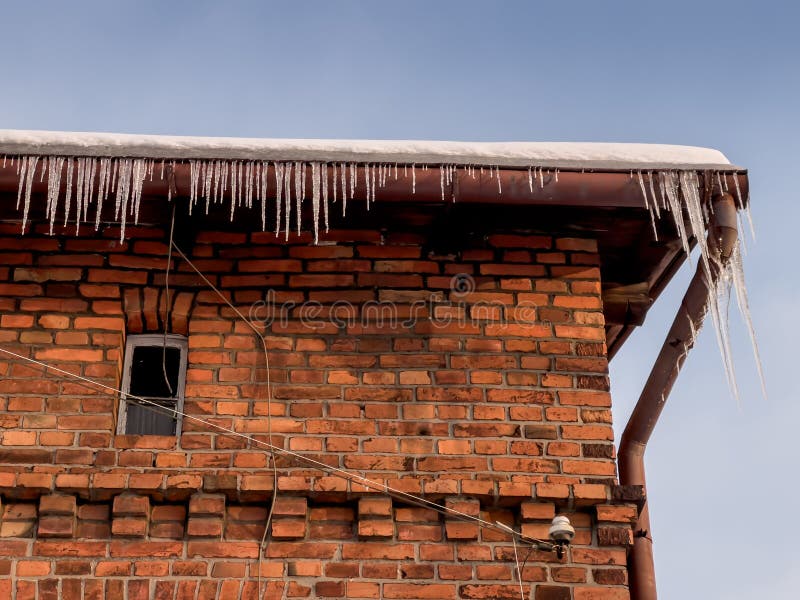 Icicles Hanging from Thatched Roofs Stock Image - Image of outdoors ...