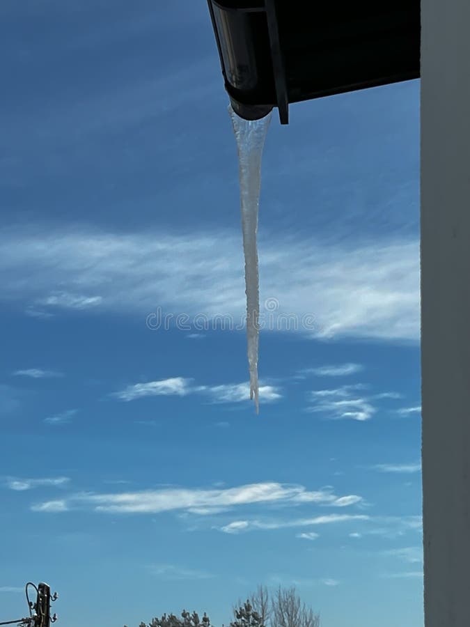 Icicles Hanging from Thatched Roofs Stock Image - Image of sharp ...